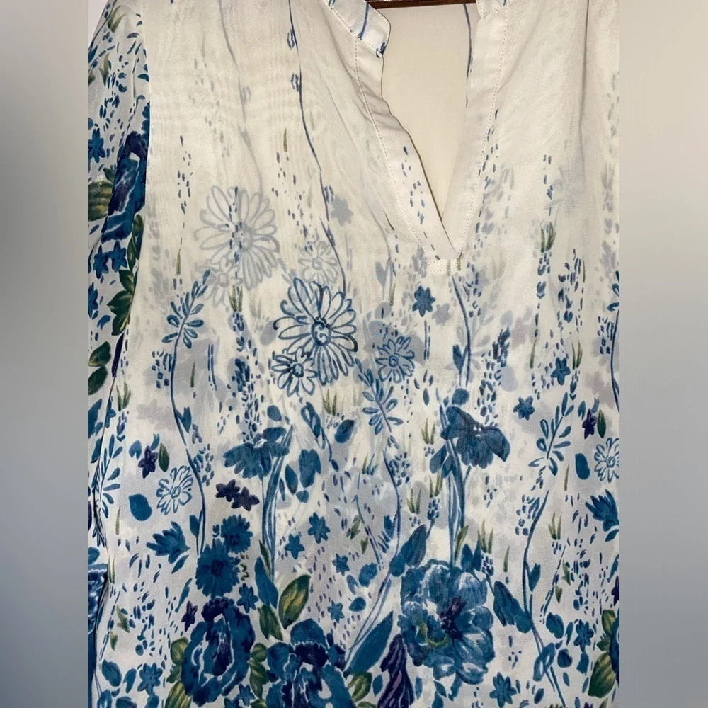 Soft Surroundings | Tops | Soft Surrounding Floral Tunic Top Sheer ...